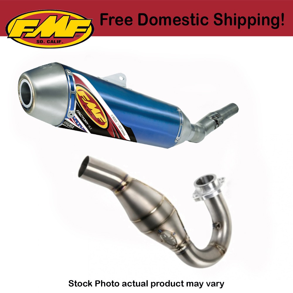 FMF Blue Titanium 4.1 Muffler & Titanium Megabomb For 2007-2018 Honda ...