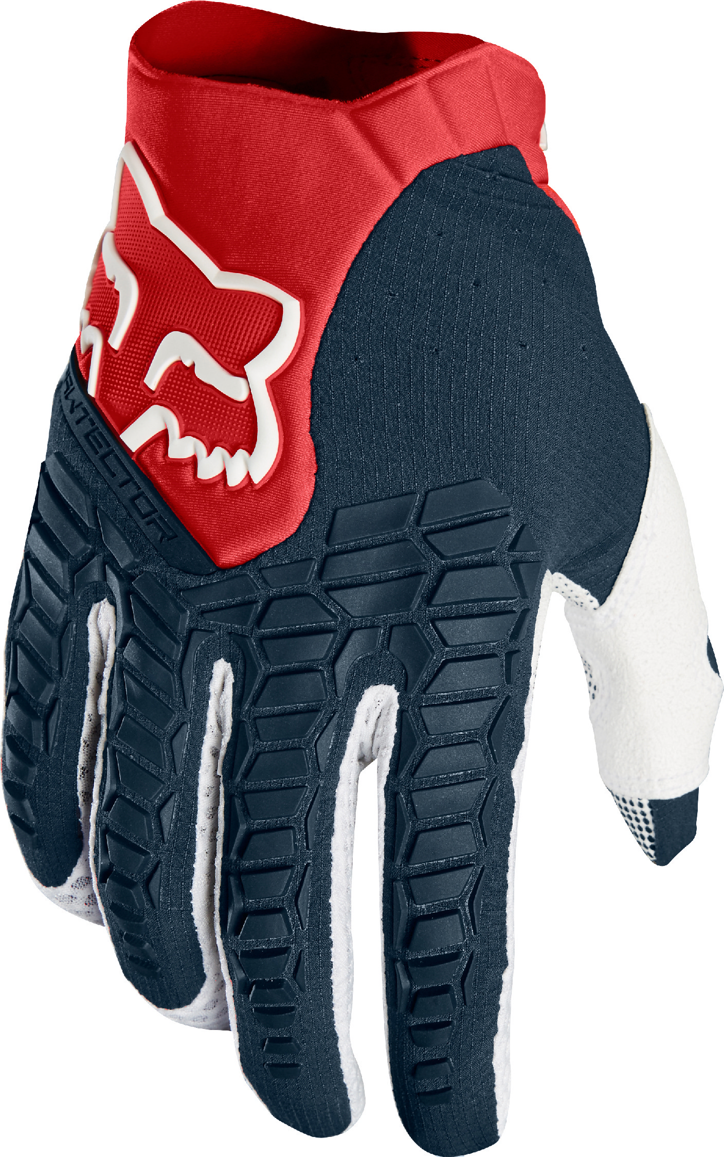 Fox Racing Mens Navy Blue/Red/White Pawtector Dirt Bike Gloves MX ATV ...