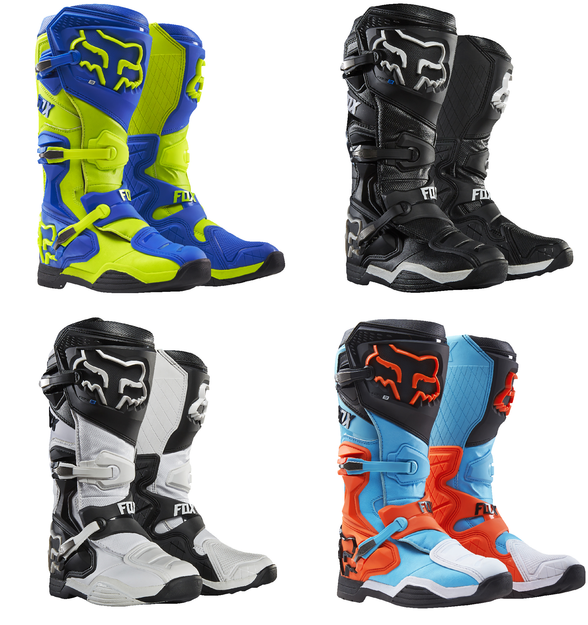Fox Racing Mens All Sizes & Colors Comp 8 Dirt Bike Boots MX ATV 2016 ...