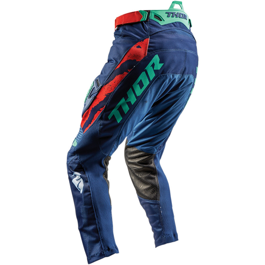 Closeout Thor Mens Fuse Rampant Dirt Bike Pants MX ATV Navy Blue/Teal ...